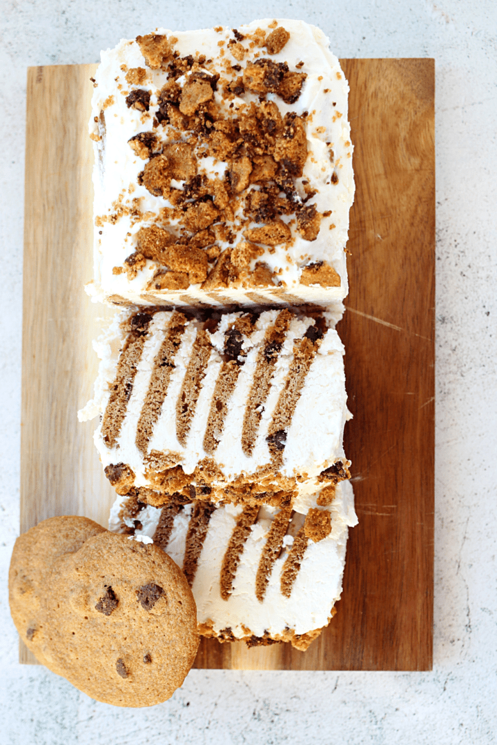Keto Chocolate Chip Icebox Cake - Easy 5 Ingredients Recipe