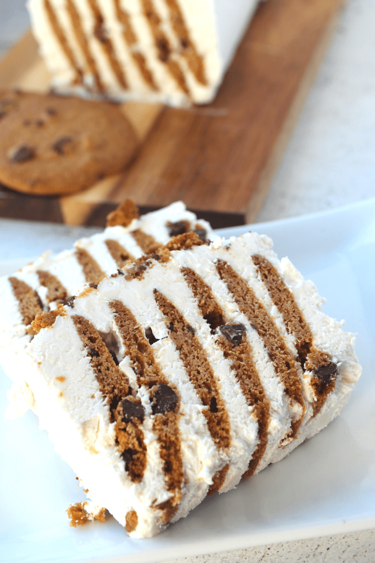 Keto Chocolate Chip Icebox Cake - Easy 5 Ingredients Recipe
