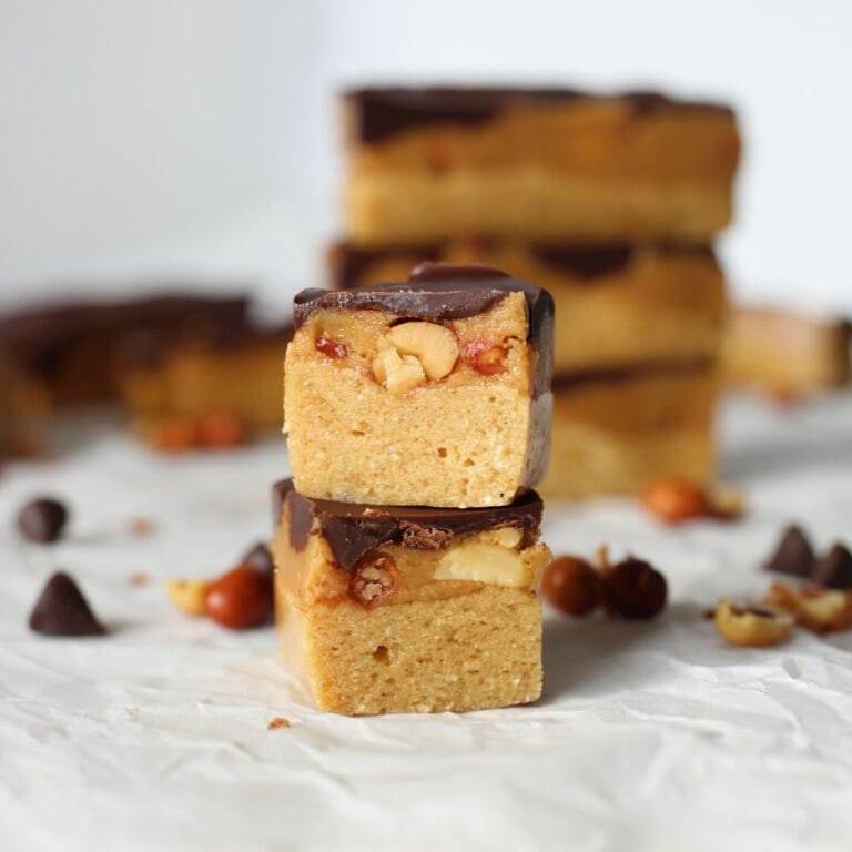 Easy Copycat Keto Snickers Protein Bars - Only 6 Ingredients